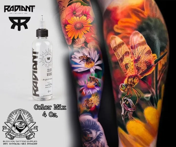 Radiant Tattoo Ink Color Mixing Bright & Strong (น้ำยาลดความหนึดของสี ...