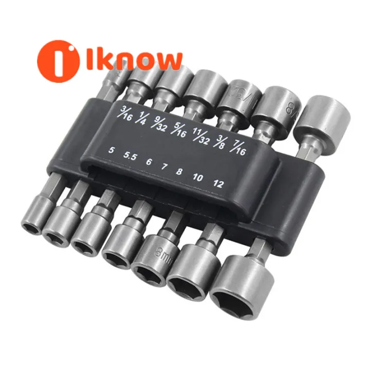 I know 14pcs socket metric inch combination tool set hexagonal handle non-magnetic electric ...
