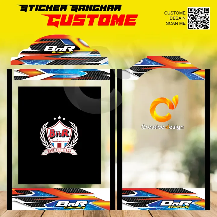STICKER DECAL SANGKAR KOTAK KIPAS MOTIF BNR | Lazada Indonesia