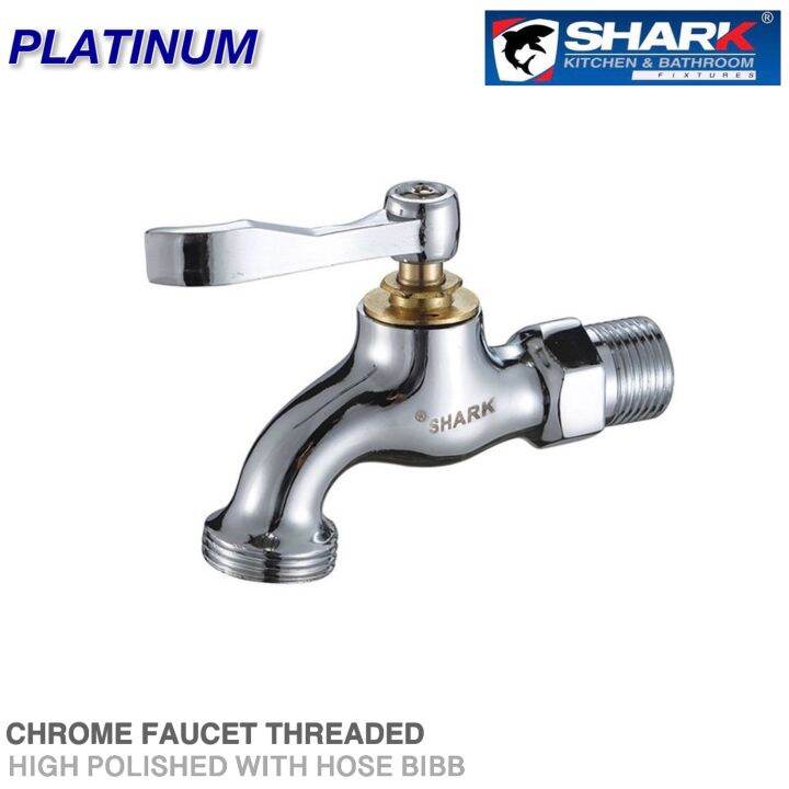 SHARK Chrome Faucet | Hose Bibb Lever Type | Zinc Body | Lazada PH