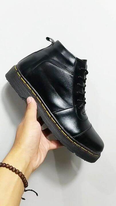 Sepatu Boots Docmart Pantofel Formal Kulit Kerja Kantor Hitam Pria ...