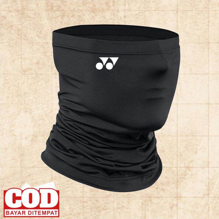 Masker Buff Bandana Pria Pengendara Motor Hitam Polos Sablon Yonex ...