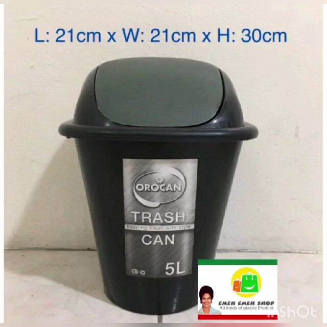 Trash Bin Basurahan 5Lites OROCAN Swing type cover | Lazada PH