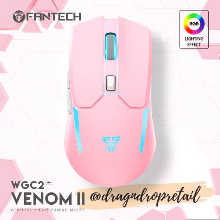 FANTECH VENOM II WGC2+ Sakura Edition Rechargeable Wireless 2.4GHz Pro ...