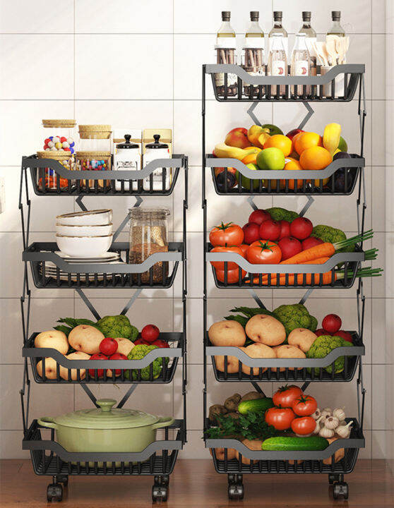 Kitchen rack stainless steel floor multi-layer storage rack multi ...