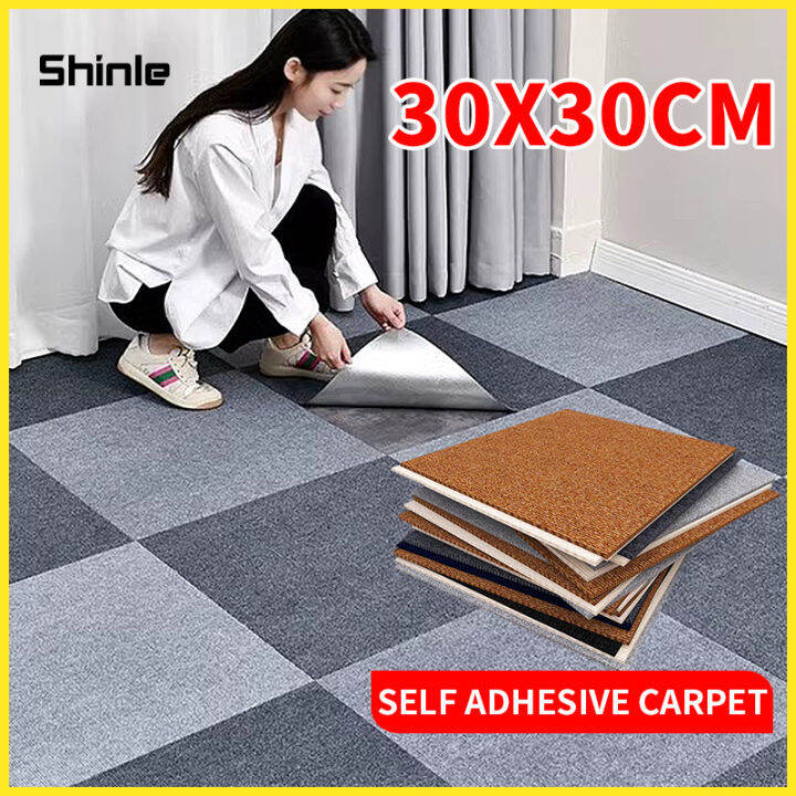 Self-Adhesive Carpet Floor Non-slip Carpet Sticker 30x30cm Square for ...