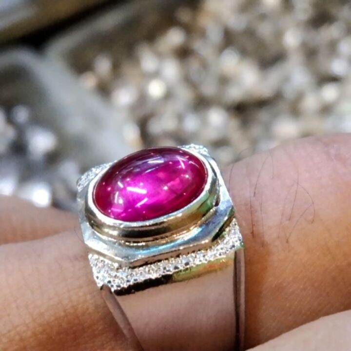 Cincin batu merah delima Siam Bangkok ring kotak | Lazada Indonesia