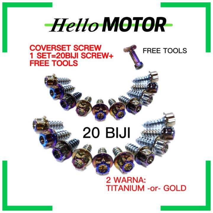 🔥20 BIJI 🔥SKRU PLASTIC COVERSET SCREW BODY SET COVER SET SKRU SCREW ...