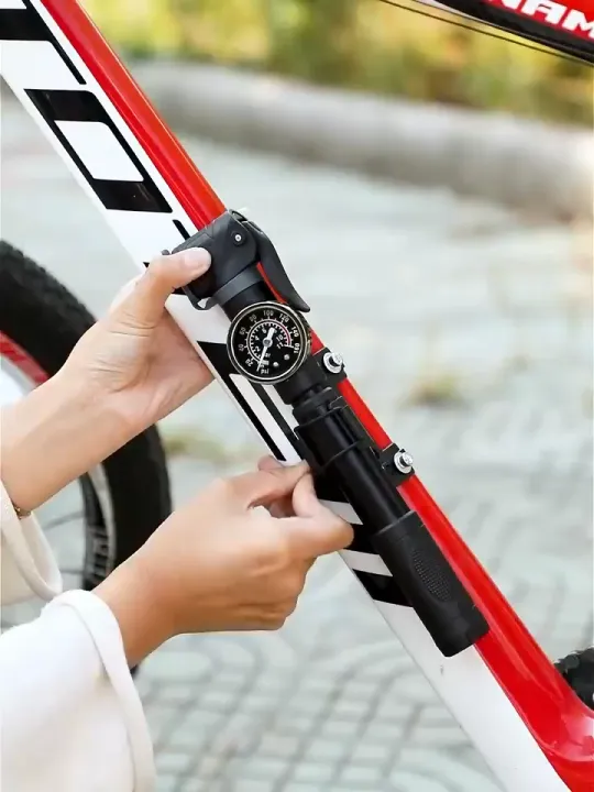 Ultralight Mini MTB Bike Air Pump With Pressure Gauge Portable Bicycle ...