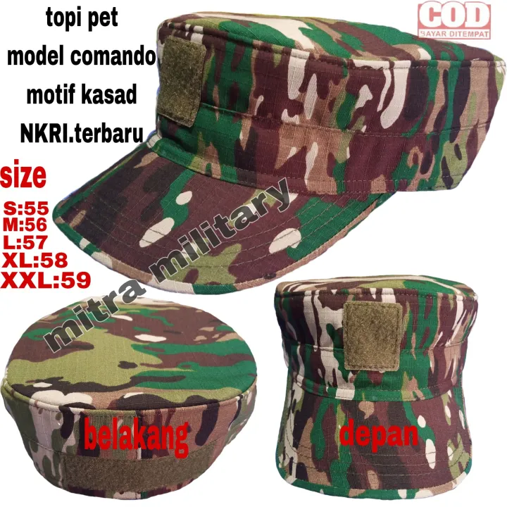 topi pet topi komando tni ad motif kasad nkri terbaru nusantara ...