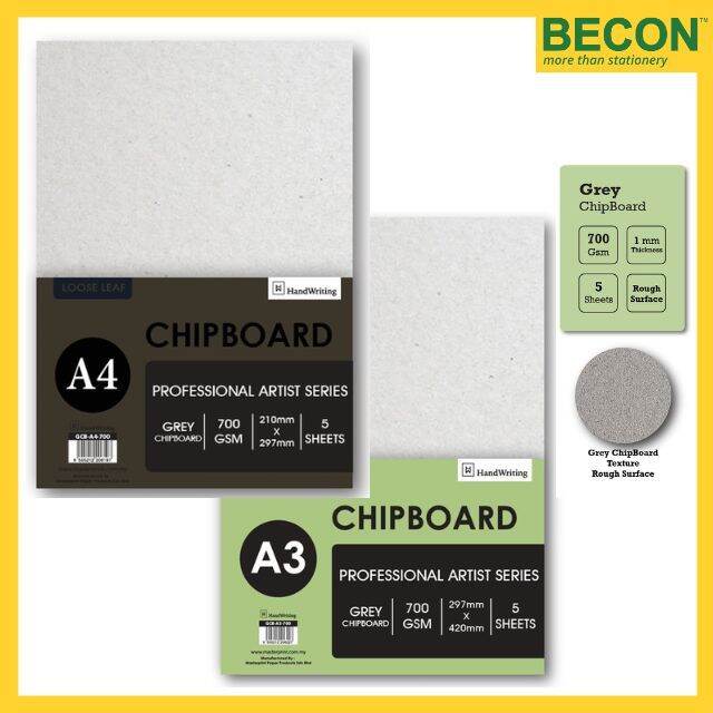 Masterprint Grey Chipboard 700gsm 5's A4 | A3 | Lazada