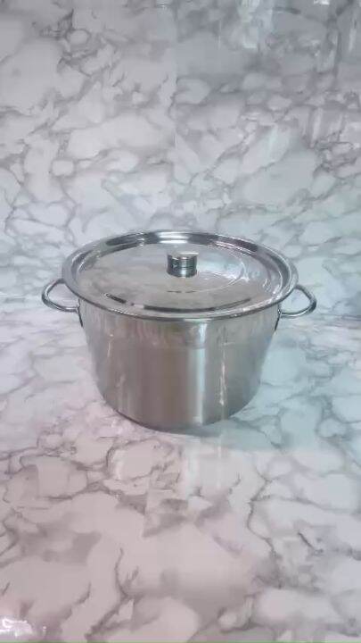 Nồi inox lớn thân thấp 50cm/55l, 45cm/40l, 40cm/30l, 35cm/20l, 30cm/15l ( nồi nấu súp, hầm xương ...