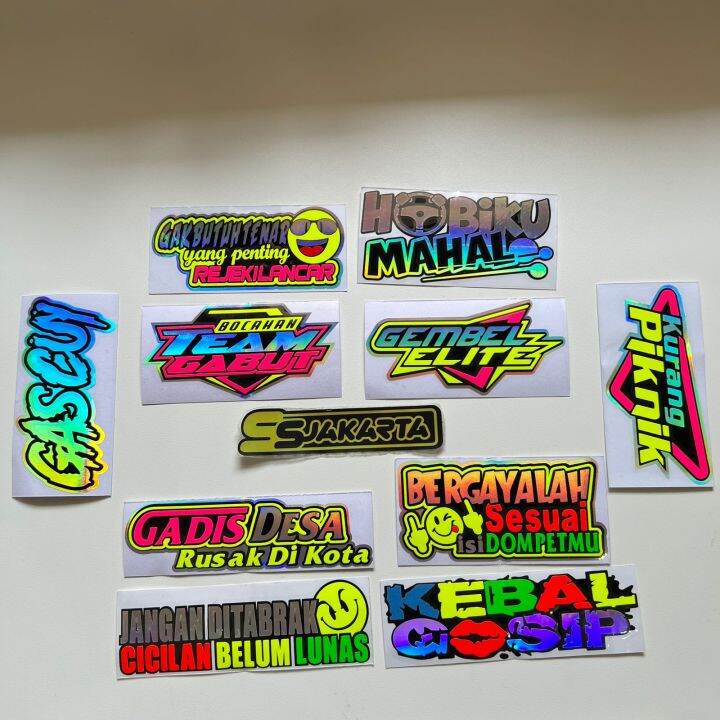 STICKER Stiker Motor GAS CUY KEBAL GOSIP GEMBEL ELITE TEAM GABUT ...