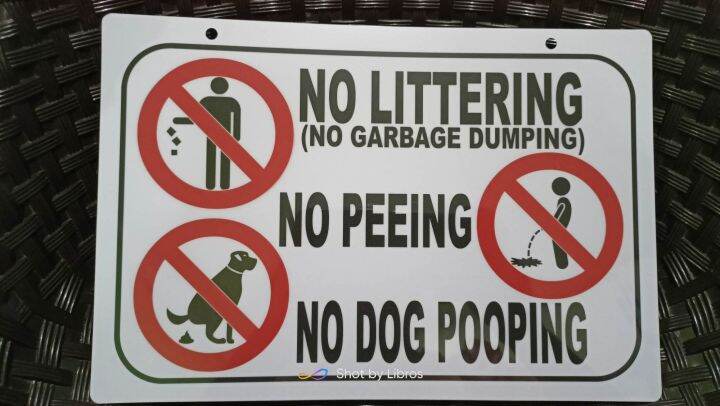 No Littering No Peeing No Dog Pooping Signage A4 Size PVC Plastic ...