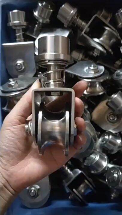 58mm Stainless 304 Gate Roller Wheel 360° Swivel Folding Gate Bearing ...