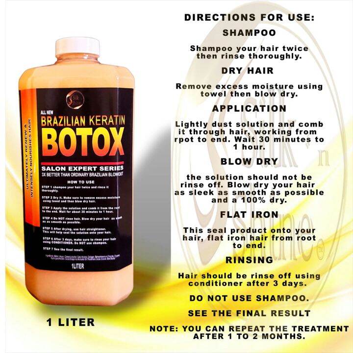 1 Liter Brazilian Keratin Botox Hair Treatment With Straightening ...