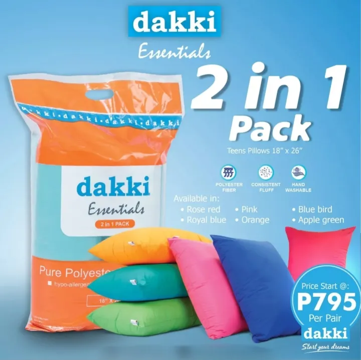 Dakki Essentials 2in1 Teens Pillow Solid Color | Lazada PH