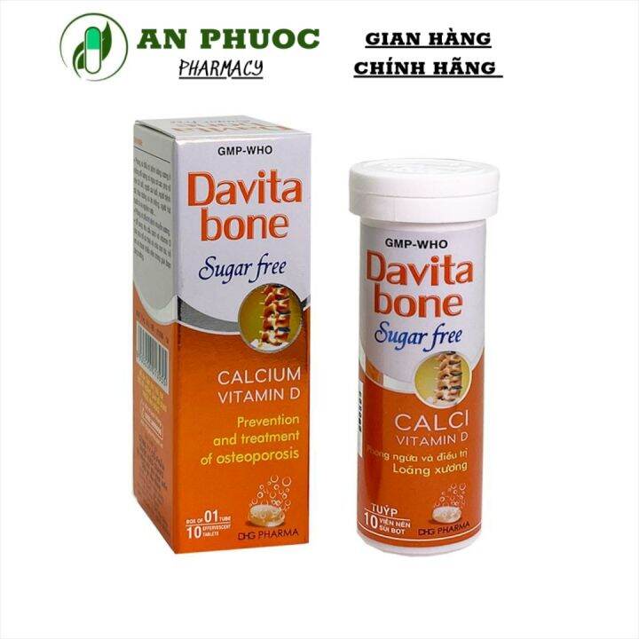 ( AN PHƯỚC PHARMA) Viên Sủi Calci Davita Bone giúp xương chắc khỏe 10 ...