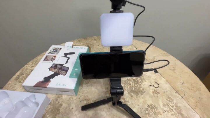 Youtuber Vlogging Kit - Phone Vlog Kit with Tripod Mic LED Light for ...