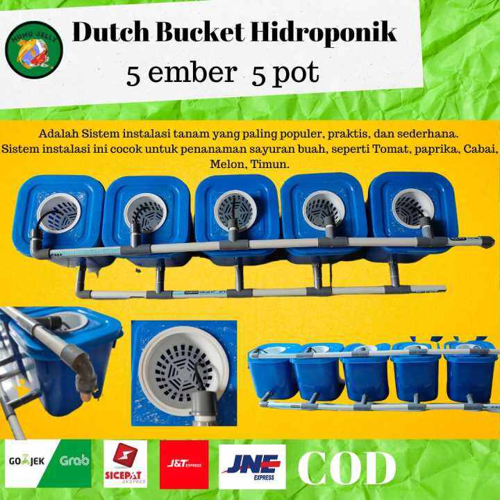 HIDROPONIK SET DUTCH BUCKET HIDROPONIK DENG SISTEM INSTALASI DENGAN 5 EMBER 5 POT | Lazada Indonesia