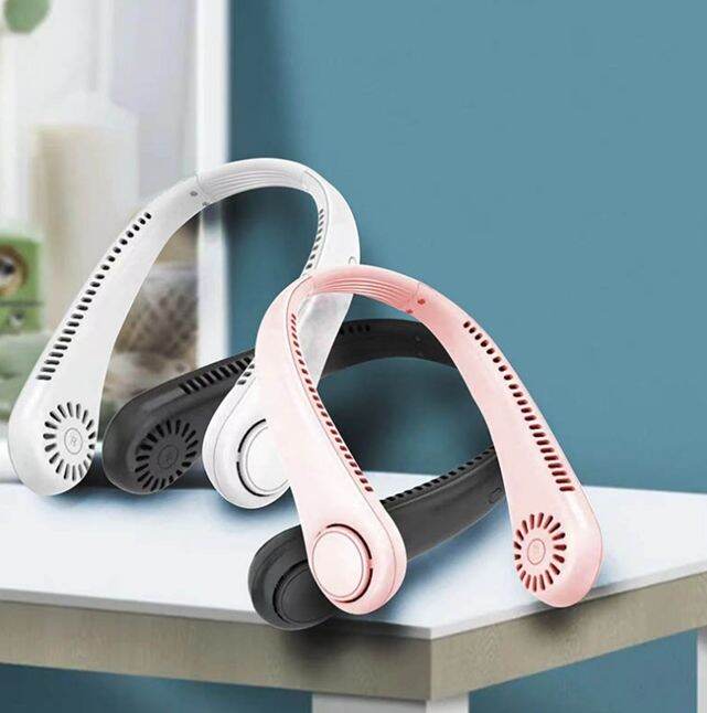 Hanging Bendable Neck Fan Portable Bladeless USB Rechargeable with ...