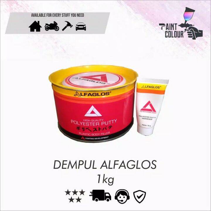 dempul alfa gloss dempul kayu besi dan dan motor 1 kg | Lazada Indonesia