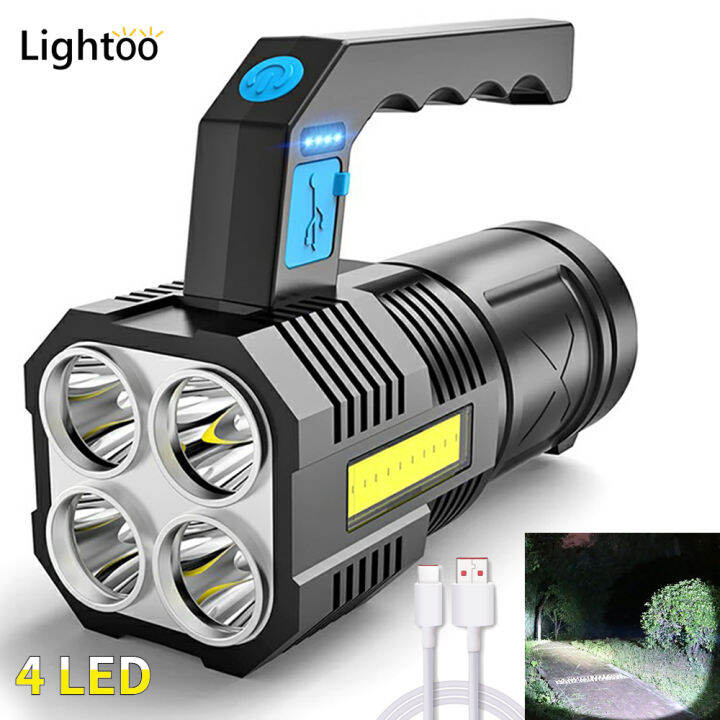 Portable LED Flashlight Rechargeable Waterproof torchlight powerful ...