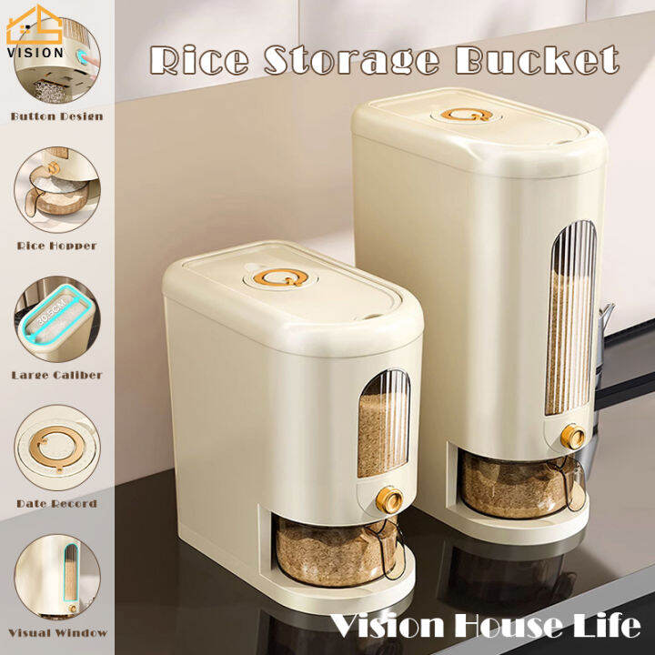 Vision 5kg/10kg Nordic Rice Storage Box with Time Scale Narrow Type ...