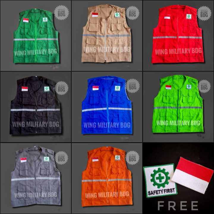 Rompi K3 safety proyek Free bordir logo | Lazada Indonesia