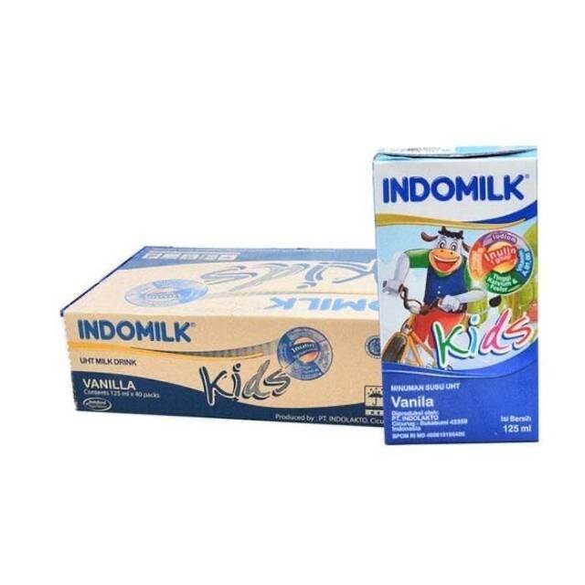 Susu Indomilk Kids Vanila 1 Dus 40 Pcs 115ml 115 ml - UHT Kecil Vanilla Putih | Lazada Indonesia