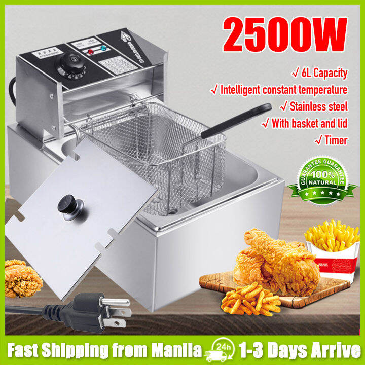 Deep Fryer Electric 6L Fries Deep Fryer Heavy duty Deep Frying Pan With ...