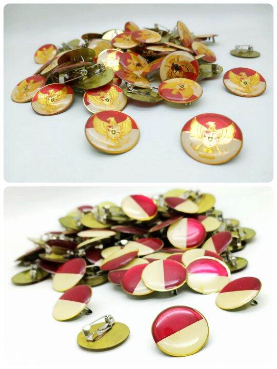 Pin Merah Putih Bulat Emblem Merah Putih Pin Seragam | Lazada Indonesia