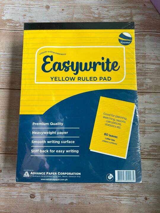 Advance Easywrite Yellow Pad Paper 80 leaves (10 pads) | Lazada PH