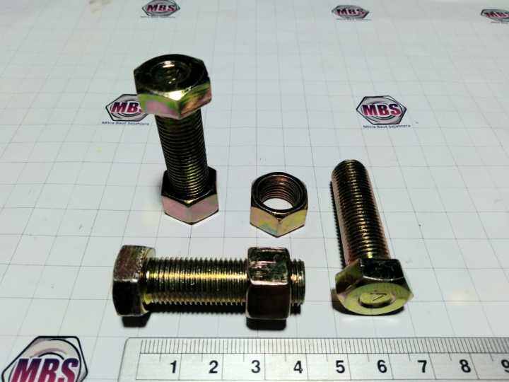 Baut Mur M12 x 40 kuning Kunci 17 Panjang 4 Cm | Lazada Indonesia