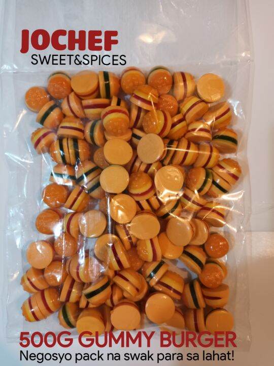 500g gummy burger Negosyo pack Gummy sweet candies and kutkutin direct ...