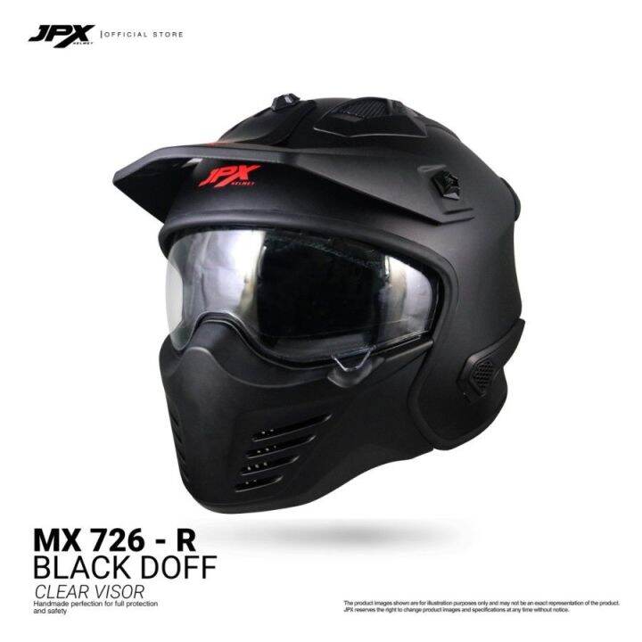 HELM JPX MX 726-R BLAK DOFF VULL WARNA | Lazada Indonesia