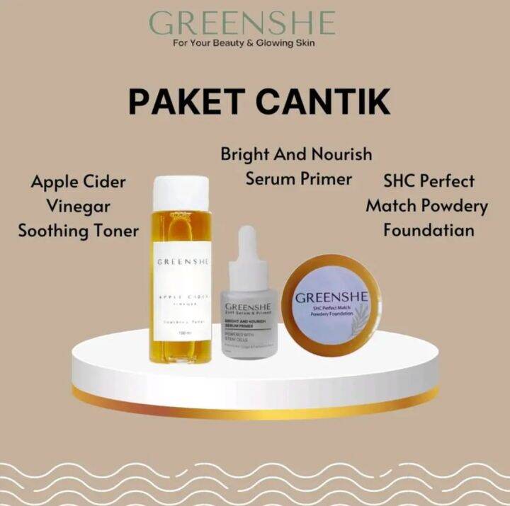 Greenshe Paket Cantik Shooting Toner Bright And Nourish Serum Primer ...