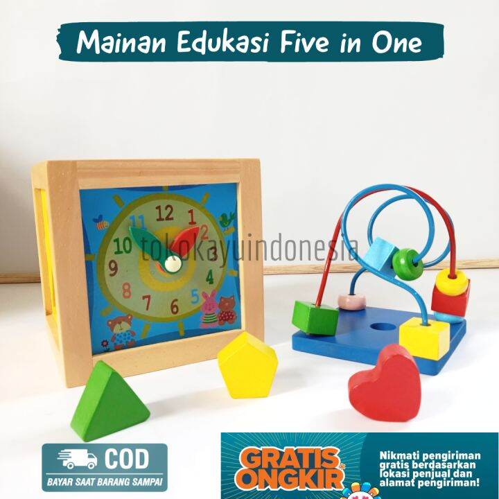 Five in One / 5 in 1 Mainan Edukasi Edukatif Anak Wiregame Puzzle Jam ...