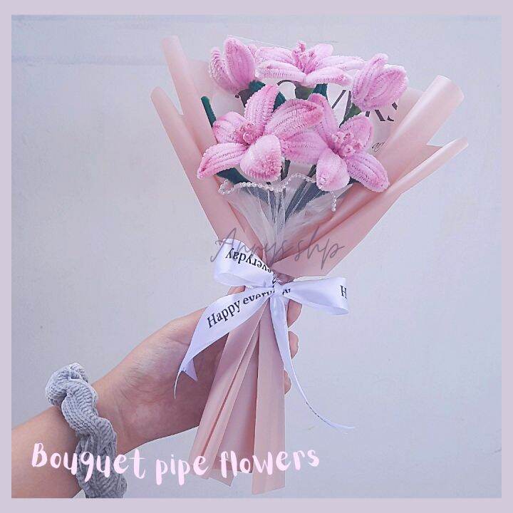Pinterest bouquet pipe cleaner flowers / buket bunga kawat bulu mercy ...