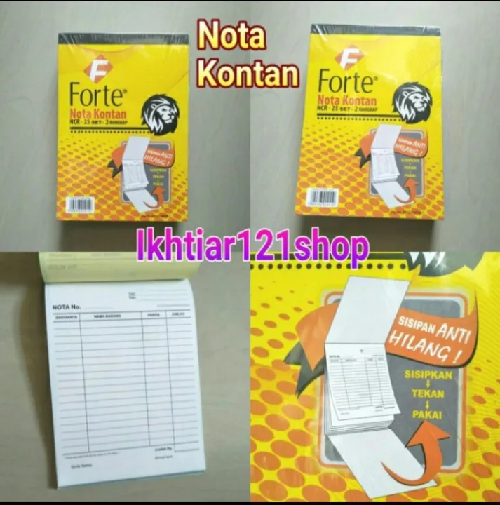 Buku Nota Kontan Besar 2 Rangkap/Nota Kontan 2 Ply Forte Besar | Lazada ...