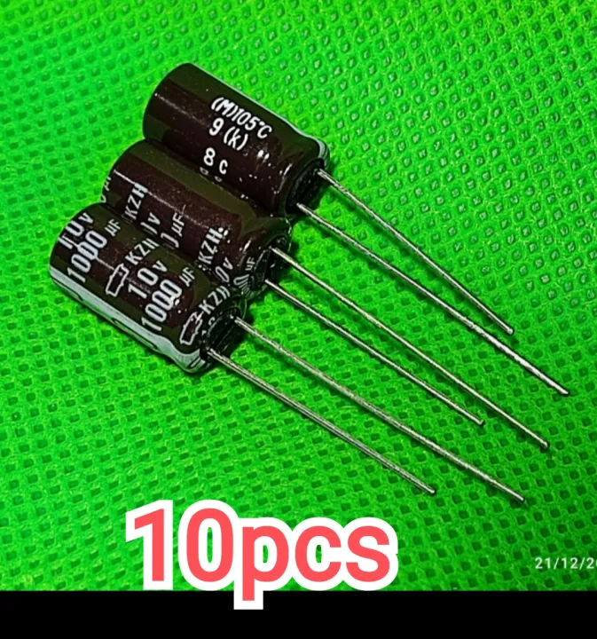10pcs kapasitor capasitor elco elko 1000uf 10v 1000 uf 10volt original NIPPON CHEMICON | Lazada ...