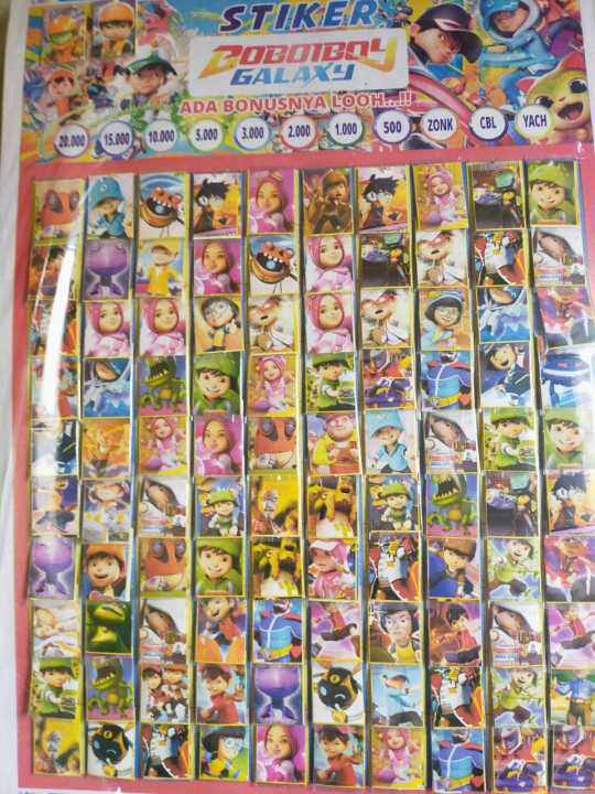 mainan cabutan lotre stiker persamaan gambar berhadia paket 20 lembar ...