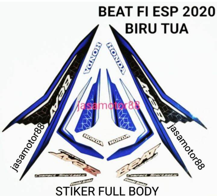 LIS STRIPING STIKER HONDA BEAT F1 ESP 2020 WARNA BIRU TUA | Lazada ...