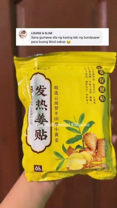 Ready Stock 100Pcs Ginger Patches Hot Compress Paster Body Pain Relief ...