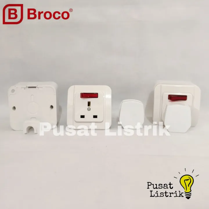 Stop Kontak AC Set Broco Galleo Putih Stop Kontak AC 1 Set + On/Off ...