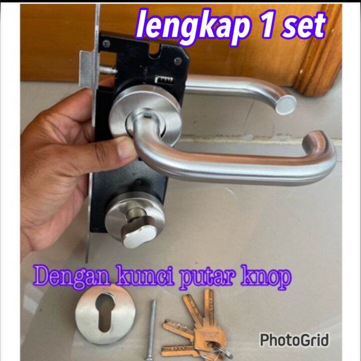 Kunci pintu model pisah + silinder putar knop wc kunci roses rosette ...