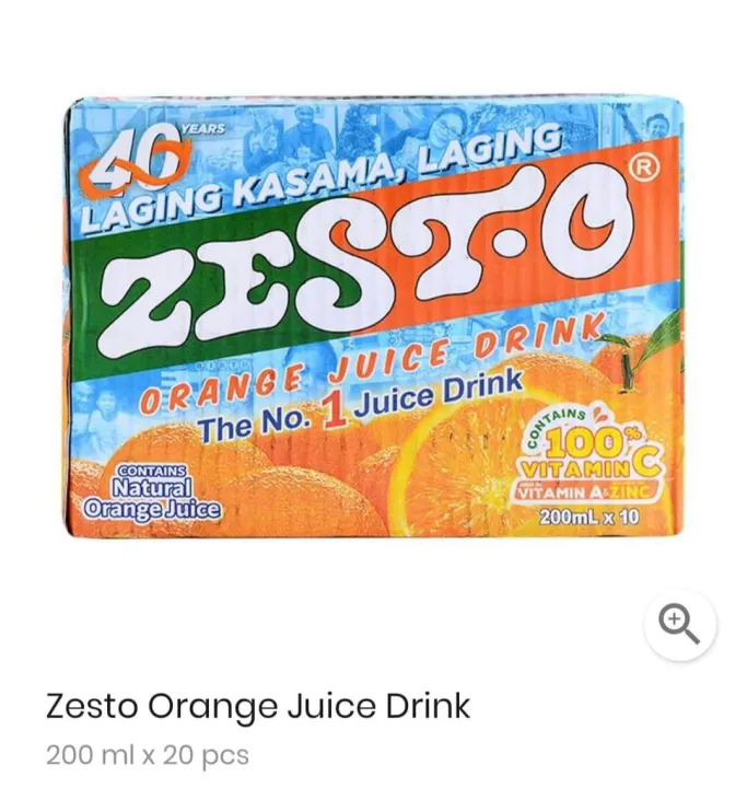 ZESTO ORANGE JUICE DRINK (200 mL × 10 pcs)refreshing orange juice drink ...