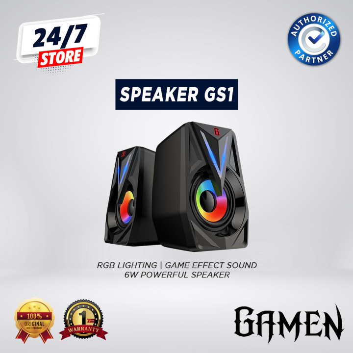 Speaker Gaming GAMEN GS1 RGB Laptop/PC Soundbar Super Bass Portable 6W | Lazada Indonesia