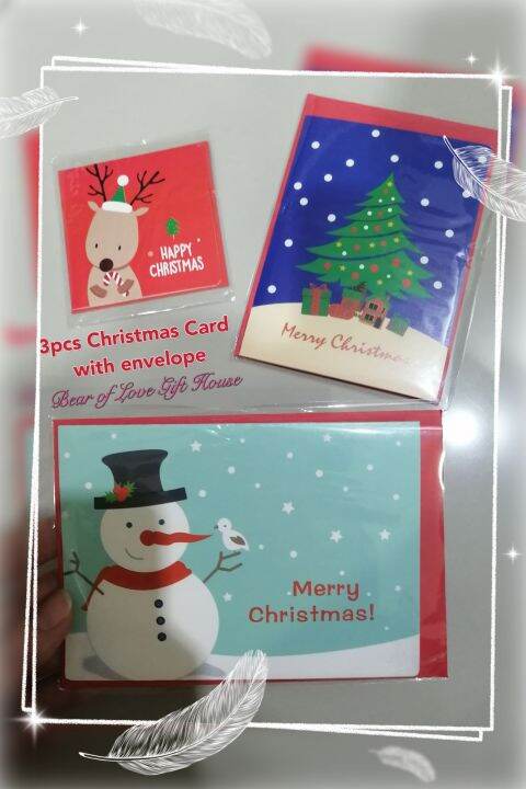 [Ship from KL] 3sheet Christmas Wishing Card with envelope Gift cards ...