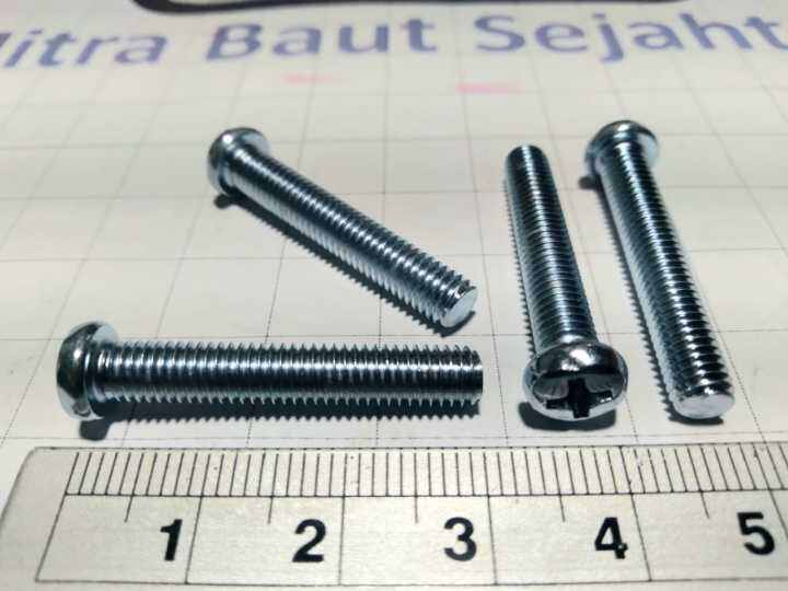 10 Pcs Baut Jp M5 x 30 Galvanis / Sekrup / Skrup Jp m5 x 30 Panjang 3 cm Kunci Obeng Plus ...